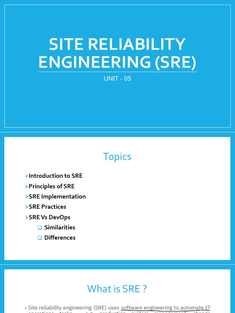 Unit 05 - SRE | PDF | Computing | Systems Engineering