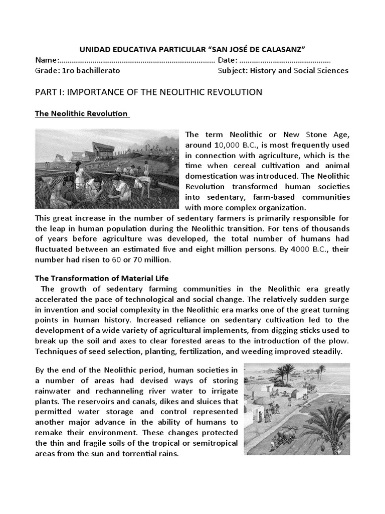 h&Ss #1 #3 - Neolithic Revolution | PDF | Agriculture | Neolithic