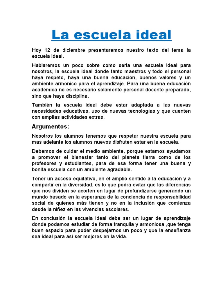 La Escuela Ideal 2 | PDF