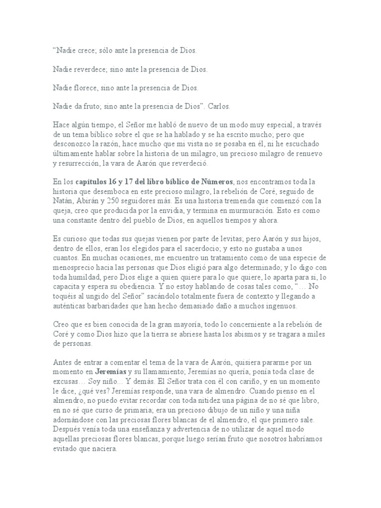 La Vara de AARON Segun Dios | PDF | Moisés | Arca de la Alianza