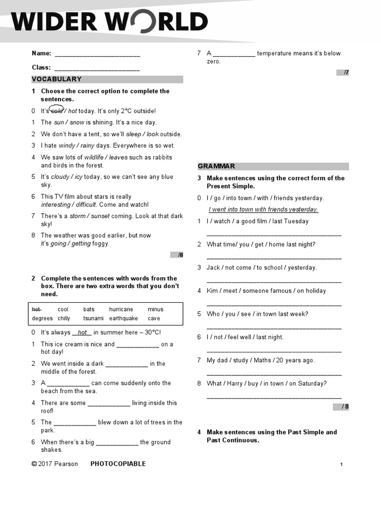 WIDGB3 Utest Language 2B | PDF