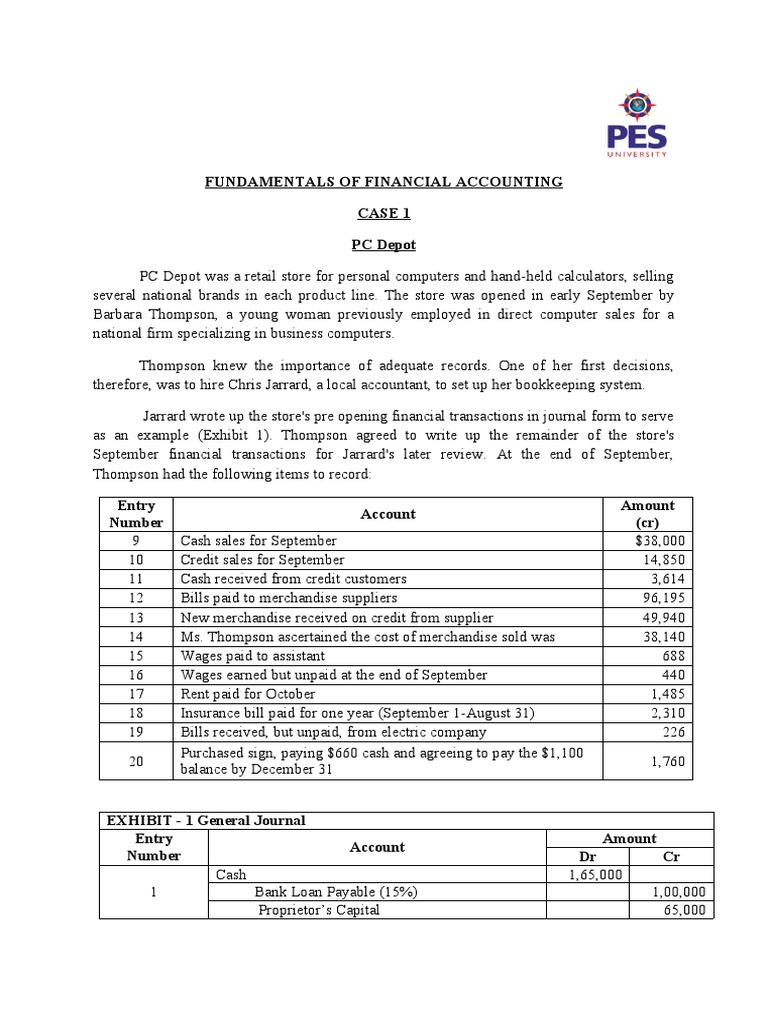 Case - 1 Unit | PDF | Debits And Credits | Business Economics