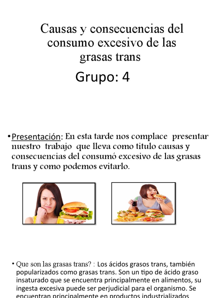Causas y Consecuencias Del Consumo Excesivo de Las Grasas Trans | PDF | Grasas trans | gordo
