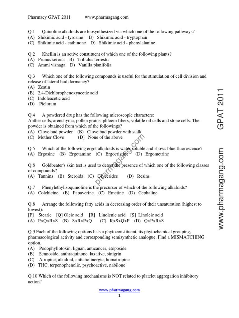 Gpat 2011 Paper | PDF | Chemical Reactions | Ion Exchange