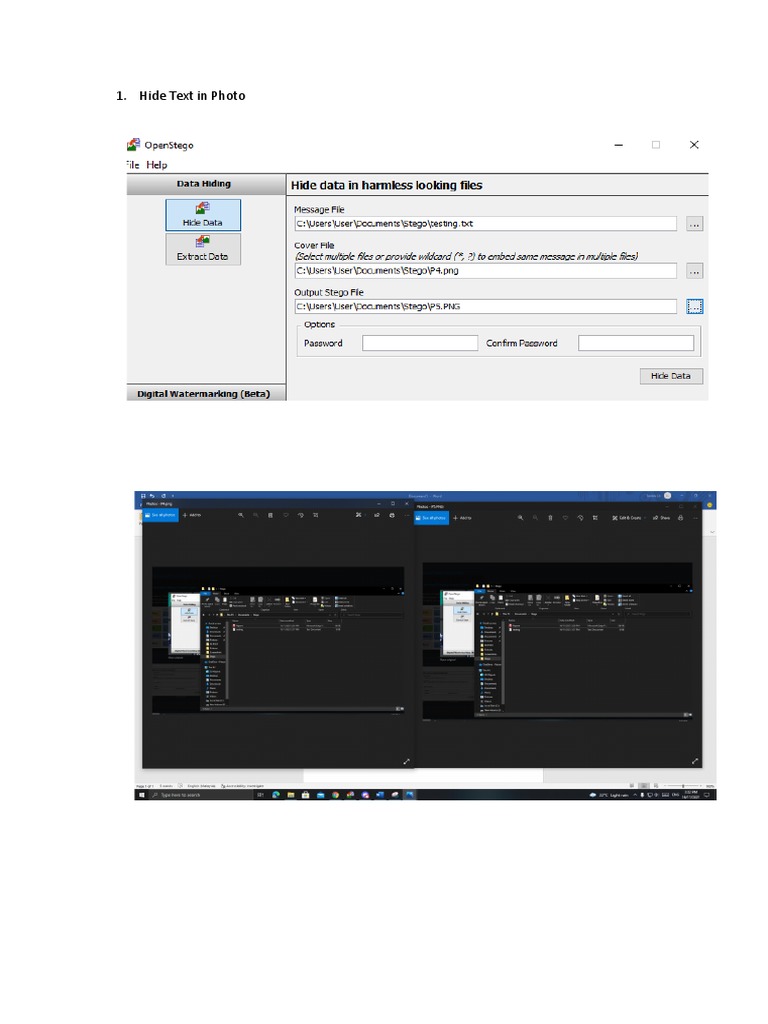 Hide Text in Photo | PDF