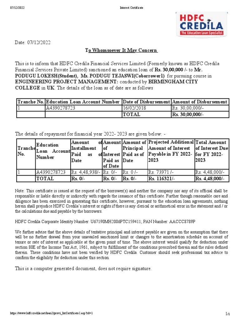 Education Loan Interest Download Free Pdf Loans Student Loan