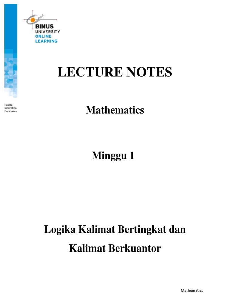 LN01 - Logika Kalimat Bertingkat Dan Kalimat Berkuantor | PDF