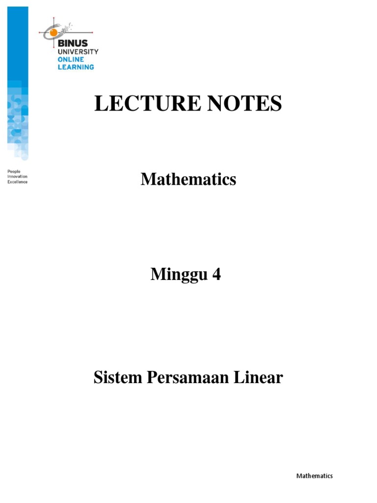 LN04 - Sistem Persamaan Linear | PDF