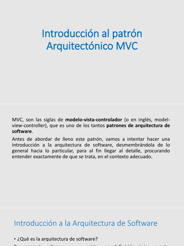Patrón Arquitectónico MVC | PDF | Software | Modelo – Vista – Controlador