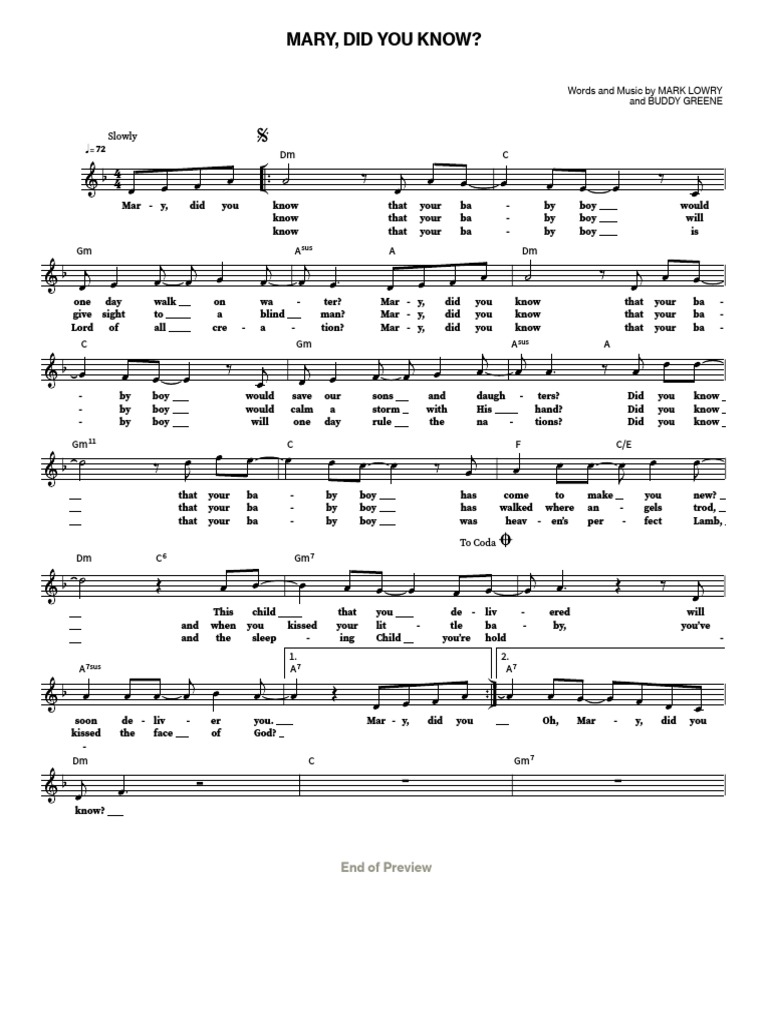 Mary Did You Know | PDF