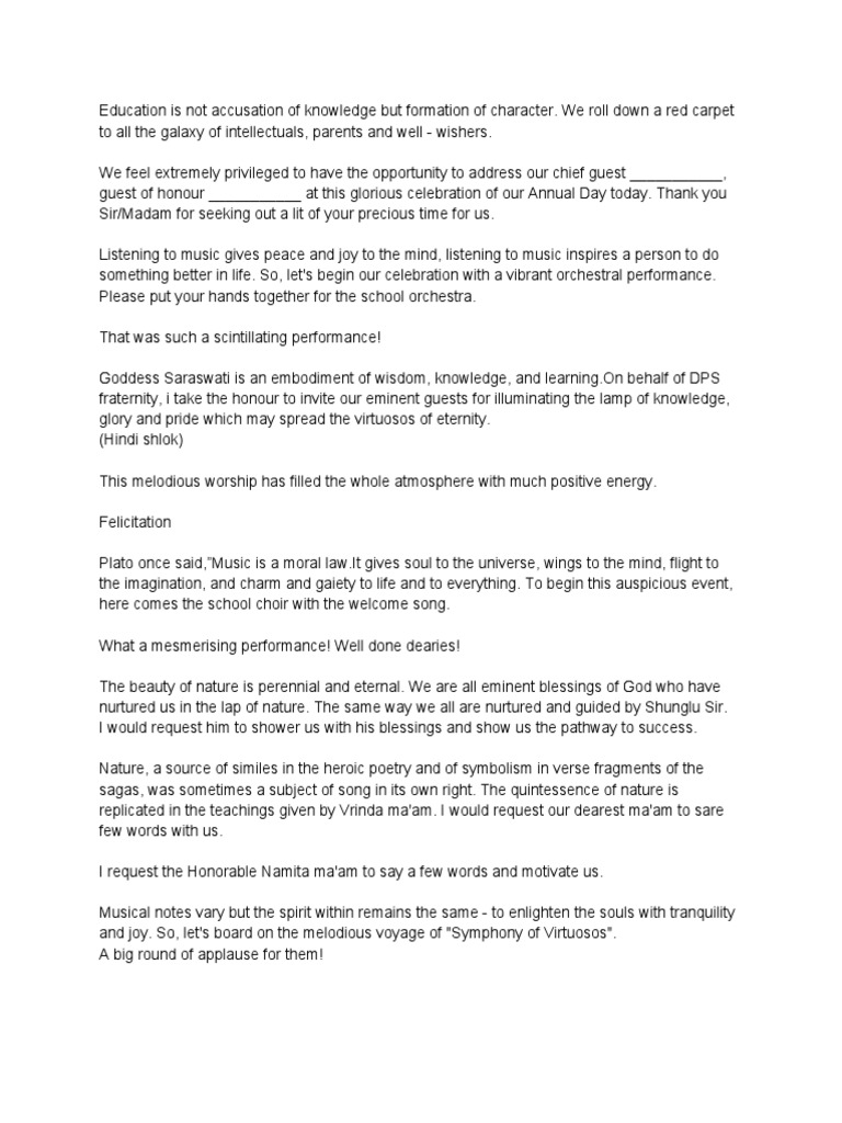 Compering Script | PDF