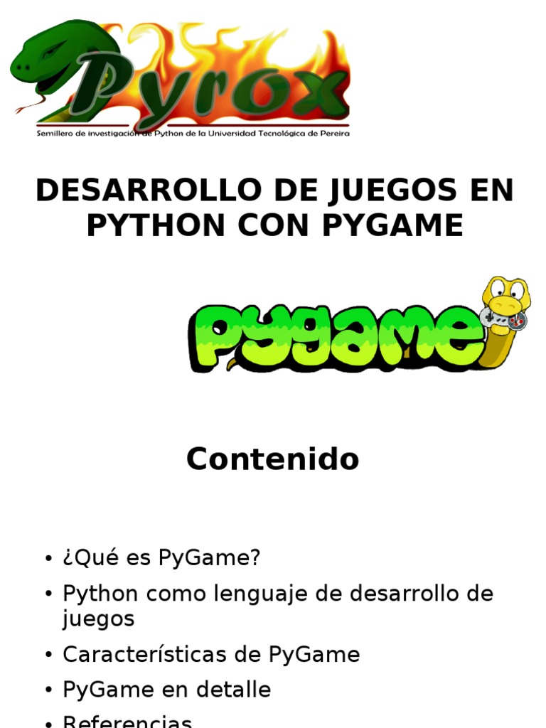 DESARROLLO DE JUEGOS EN PYTHON CON PYGAME | Python (lenguaje de ...