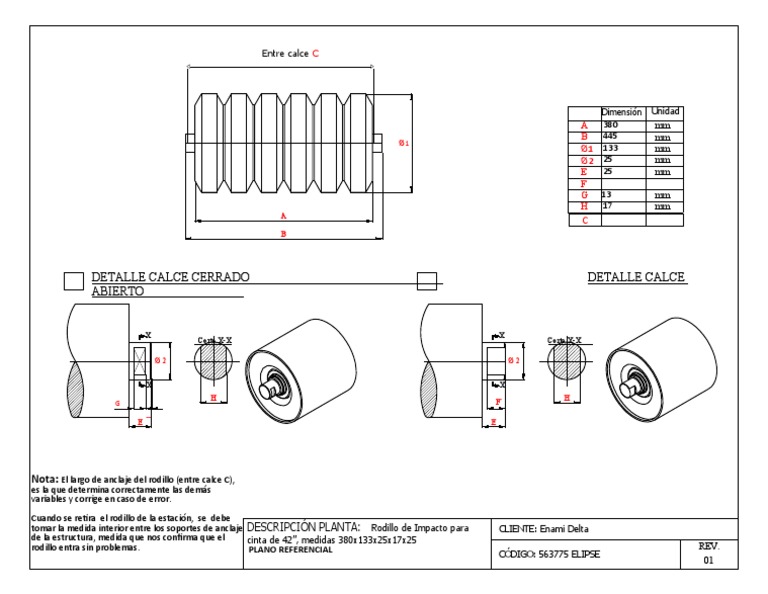 Rodillo de Impacto ANCHO CORREA 42 INCod. 563775 | PDF