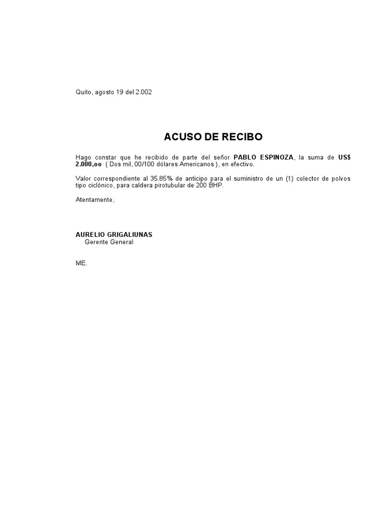 Acuso de Recibo - 3 | PDF