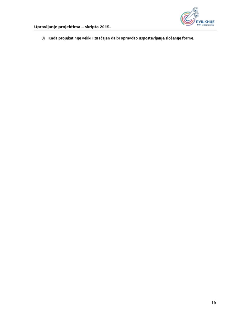 Upravljanje Projektima Skripta 2015. - 1617130142-4 | PDF