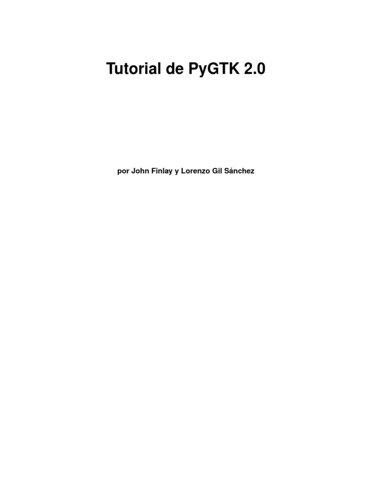 Tutorial De Pygtk 20 Pdf Python Lenguaje De Programación