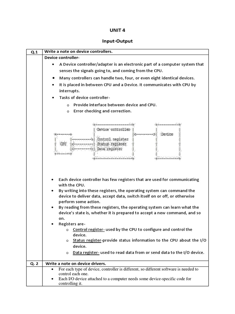 Unit 3 | PDF | Input/Output | Operating System