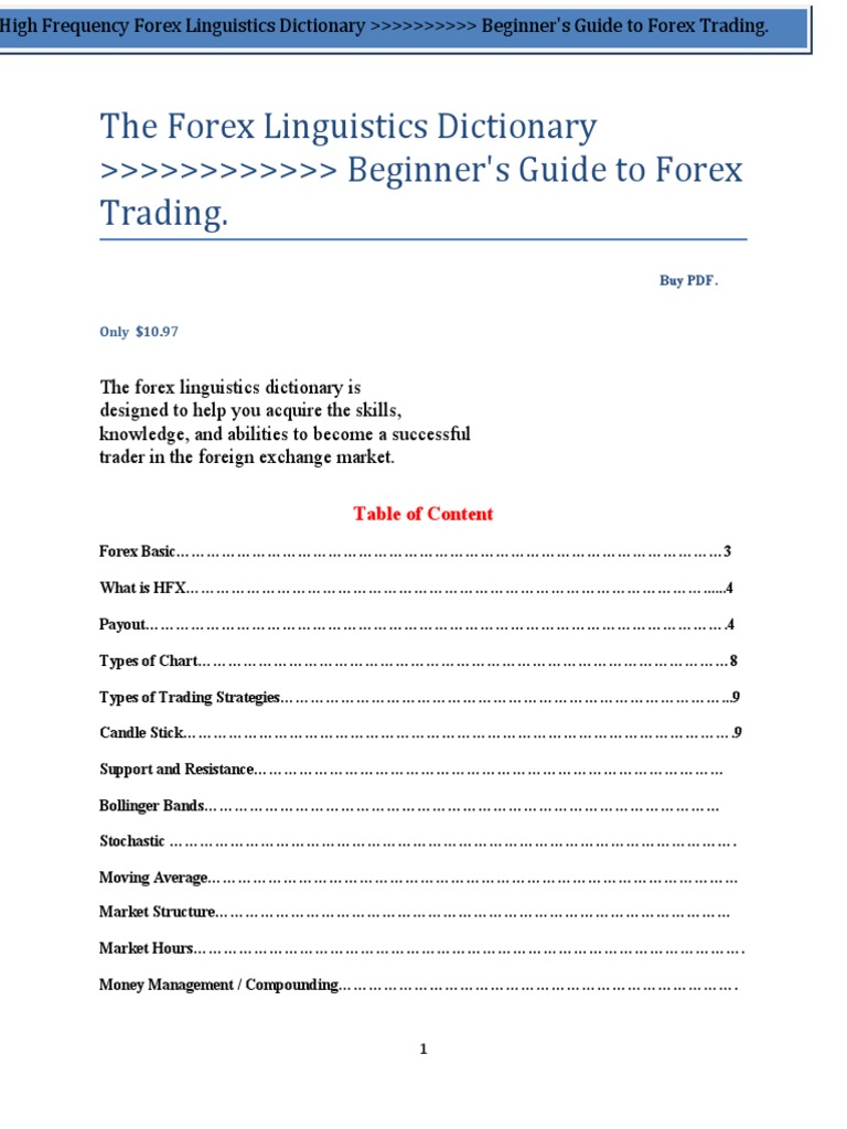 The Forex Linguistics Dictionary-1 | PDF | Foreign Exchange Market ...
