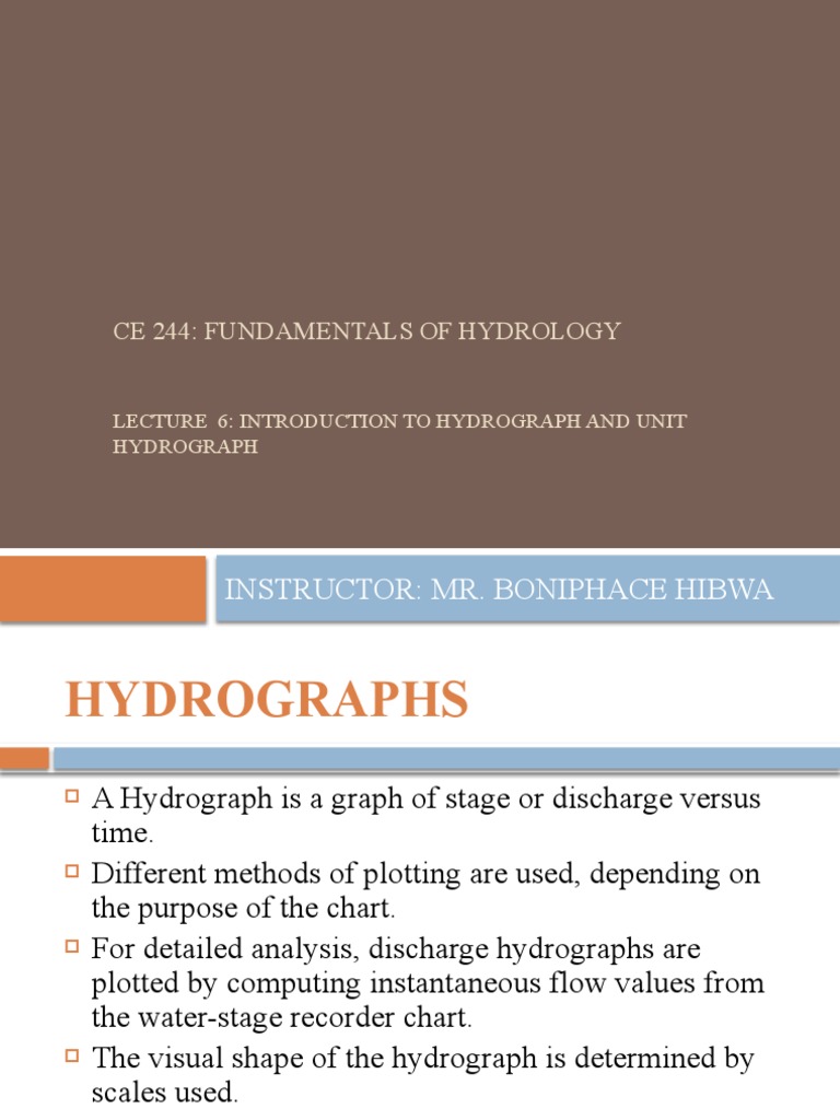 Lecture 8 - Introduction To Unit Hydrograph | PDF | Drainage Basin | Hydrology