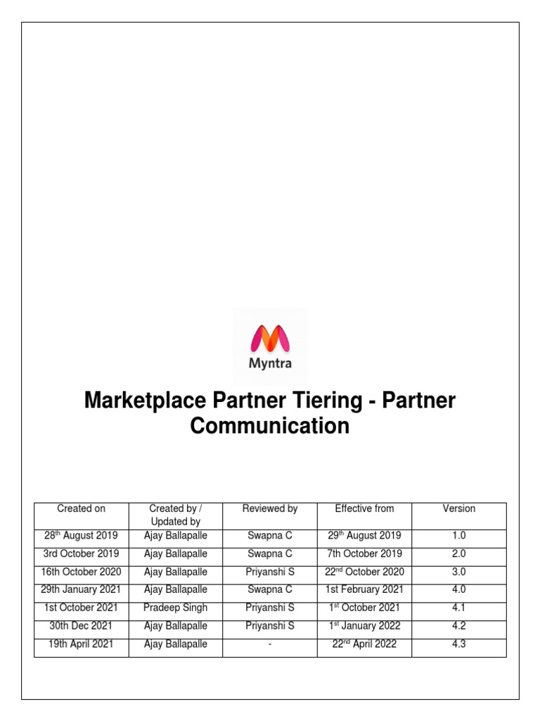 Marketplace Partner Tiering - Partner | PDF | Pricing | Sales