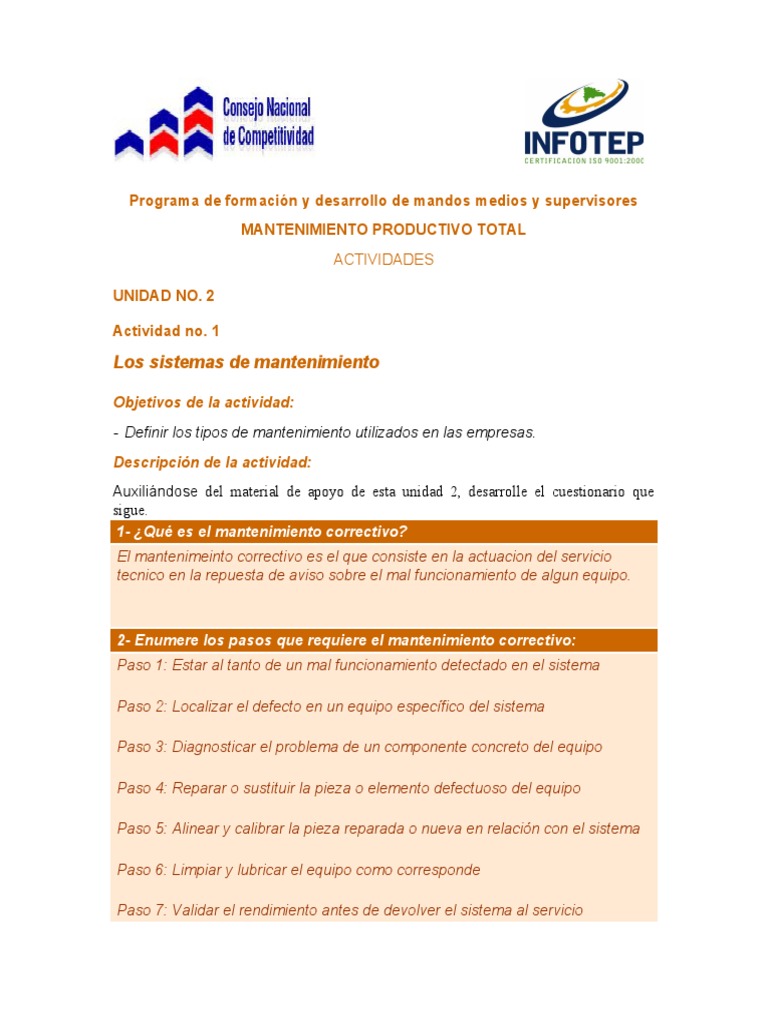 MPT - Actividades UNIDAD 2 | PDF