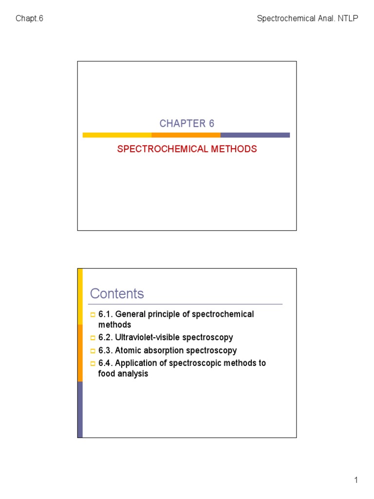 CHAPTER 6 - SPECTROCHEMICAL ANALYSIS-Handout | PDF | Spectroscopy ...