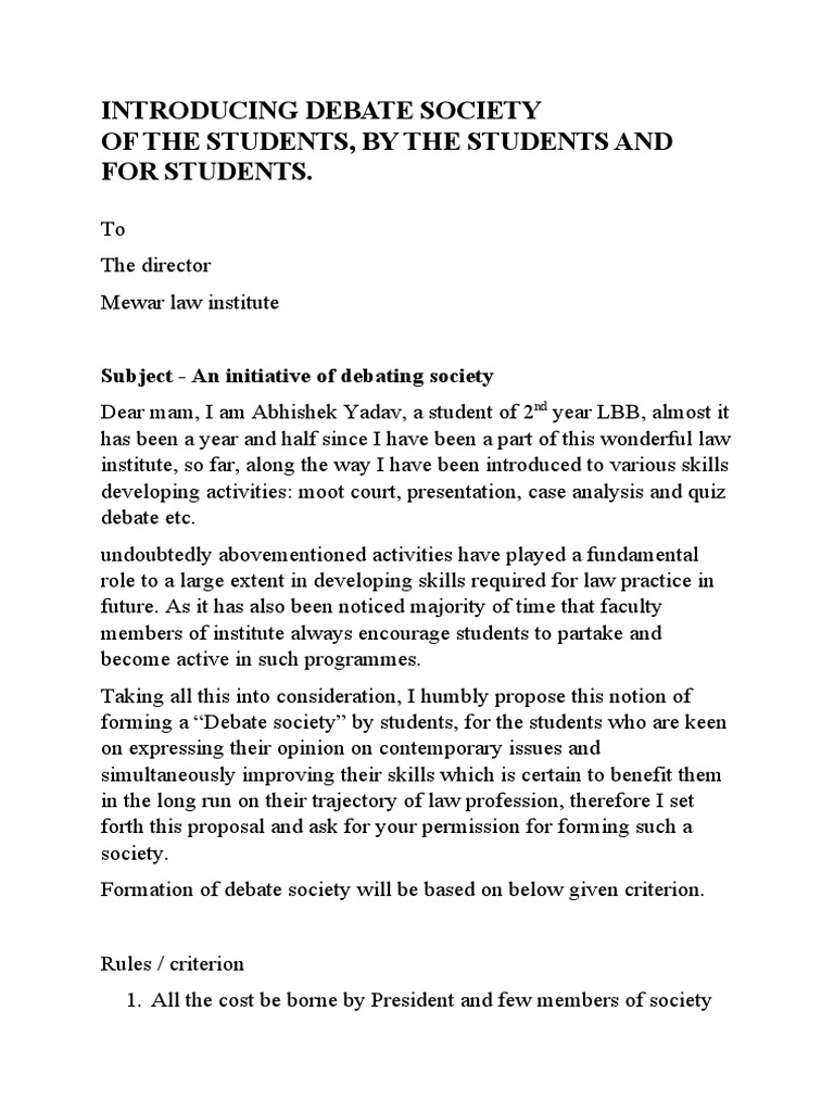 Introducing Debate Society | PDF Introducing Debate Society | PDF