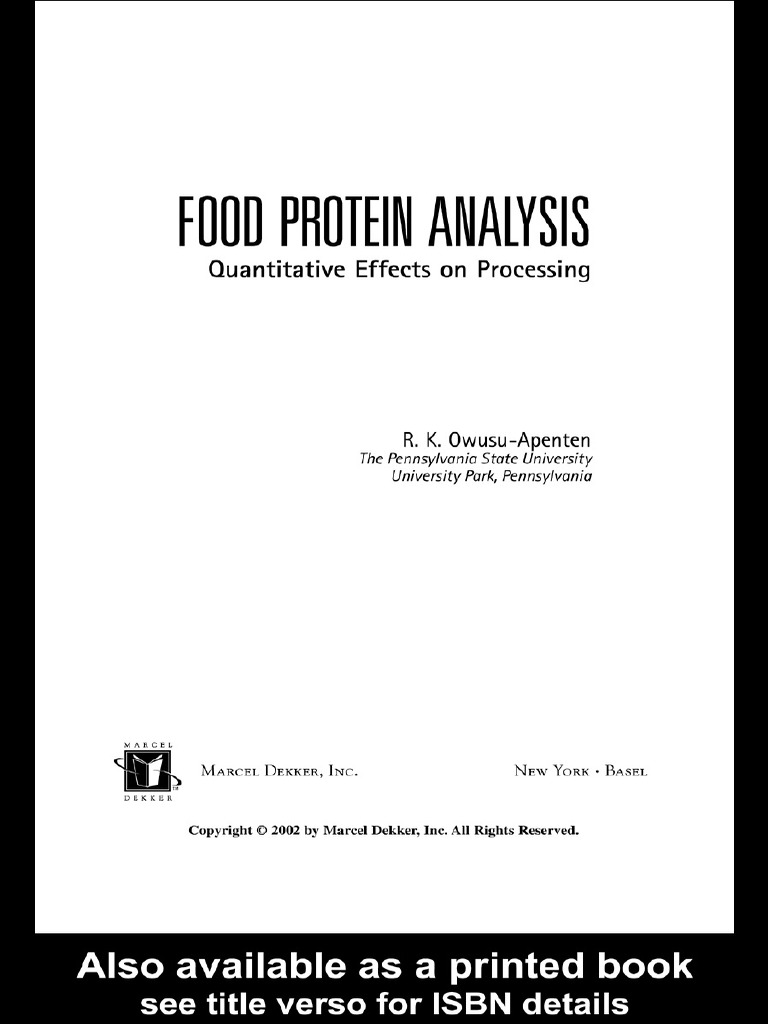 Food Protein Analysis | PDF | Chemistry
