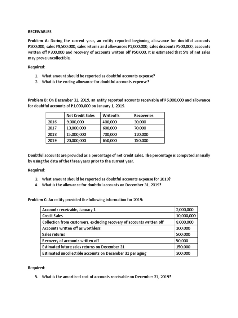 Receivables Quiz | PDF | Present Value | Interest