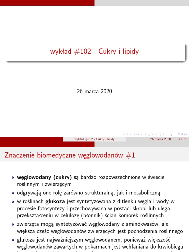 102 Cukry I Lipidy | PDF