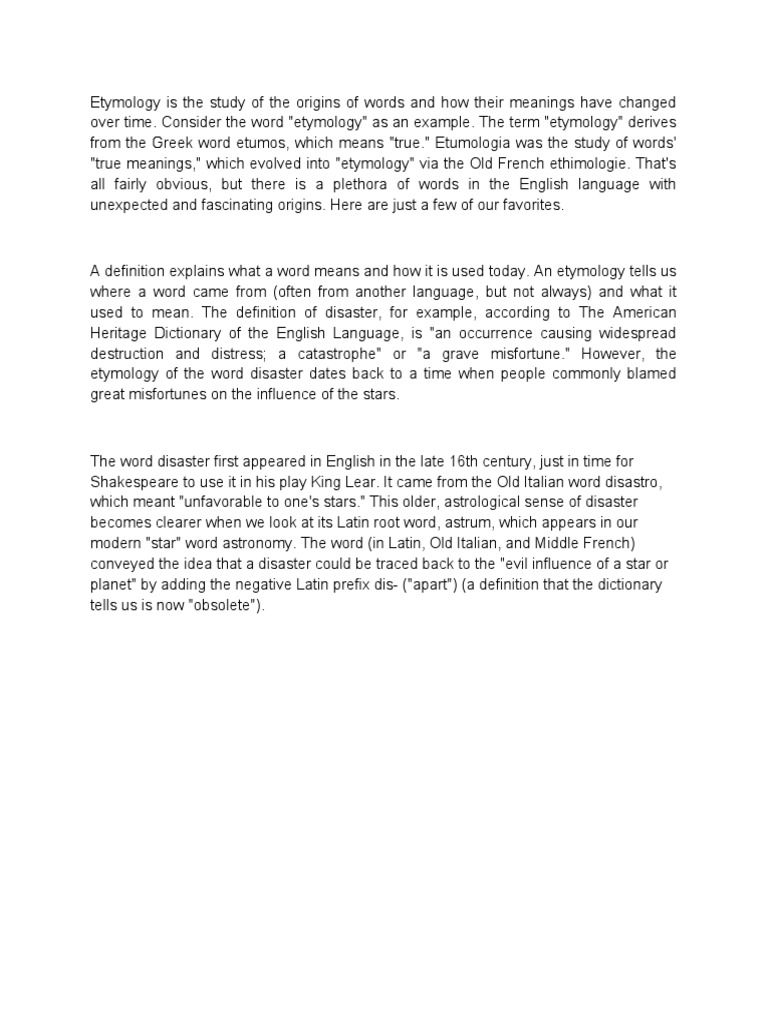 history of words | PDF