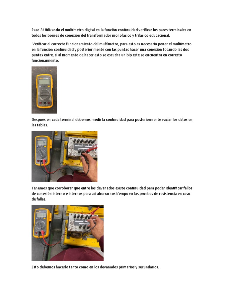 Paso 3 Utilizando El Multímetro Digital en La Función Continuidad ...