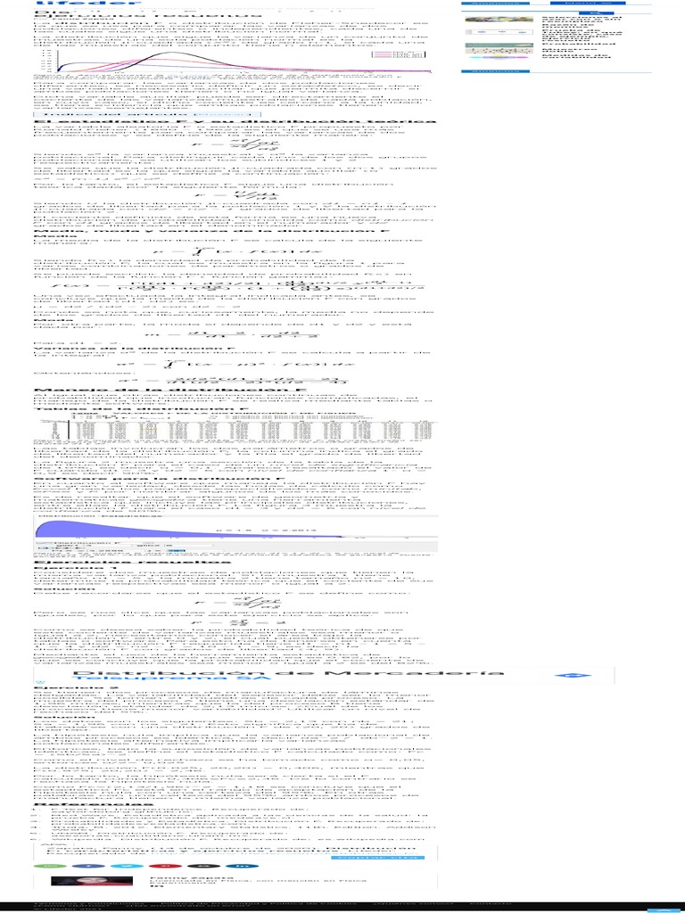 Distribución F Características y Ejercicios Resueltos 7 | PDF | Media ...