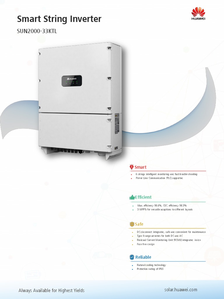 Sun2000 33KTL | PDF | Alternating Current | Power Inverter