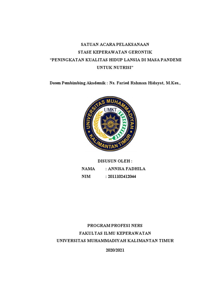 SAP Peningkatan Kualitas Hidup Lansia | PDF