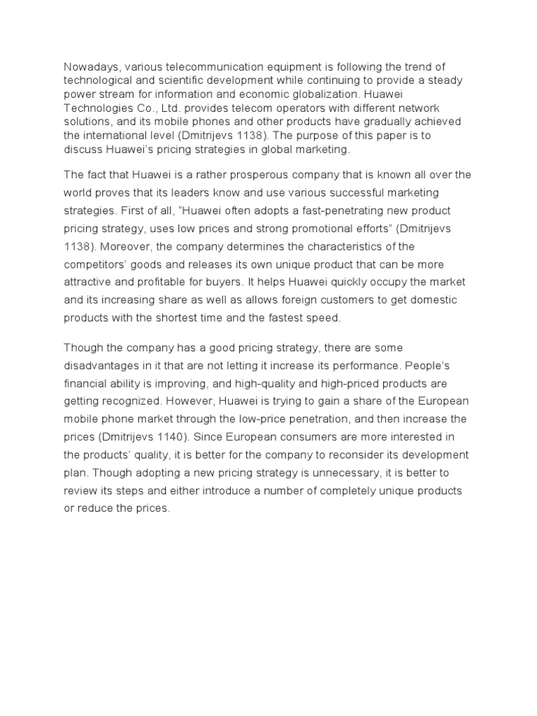 Huawei's Global Pricing Strategies Analysis | PDF | Business
