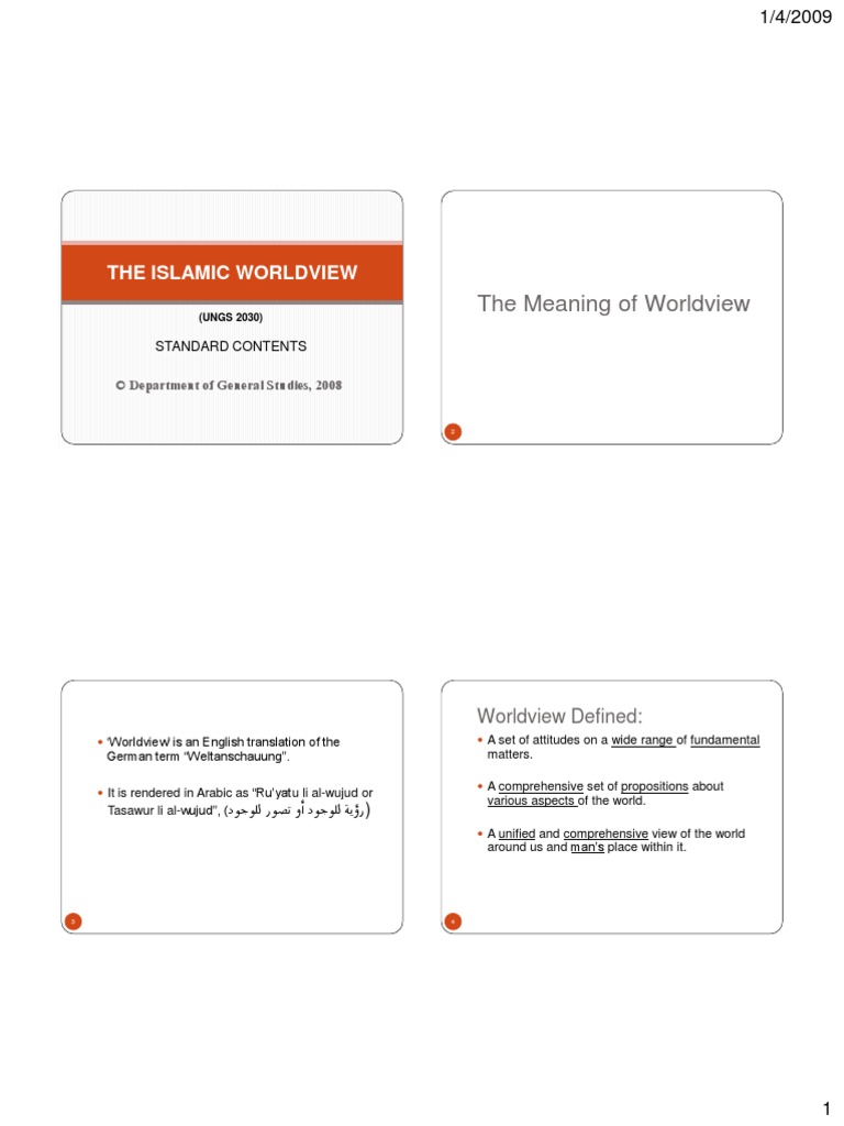 The Meaning of Worldview | PDF | World View | Tawhid