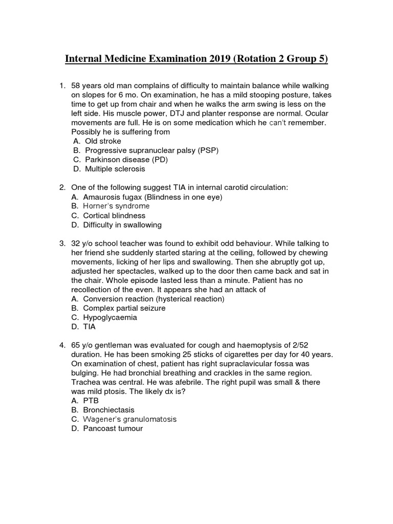 (IM) End-Posting Examination Questions (G5) | PDF | Heart | Myocardial ...