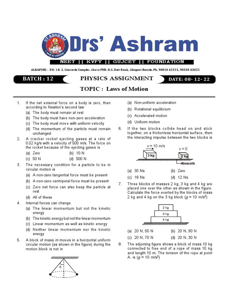 Laws of Motion: Understanding Uniform Circular Motion, Newton's Second Law, and Impulse-Momentum ...