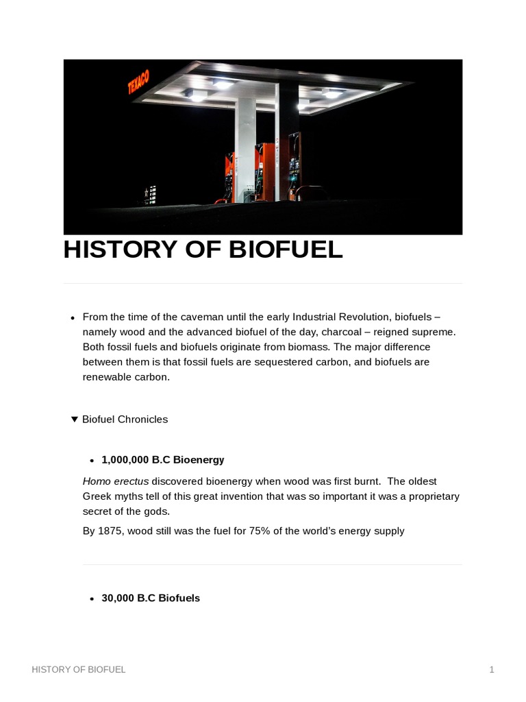 History of Biofuel | PDF | Biofuel | Diesel Fuel