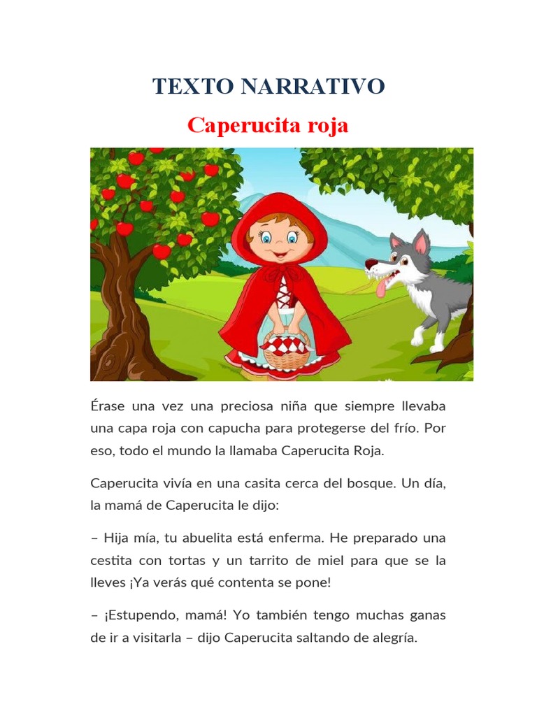 El Texto Narrativo Cuentos Caperucita Roja