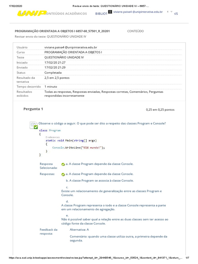 Prog Orient Objetos 1 Unidade4 Pdf Classe Programação De