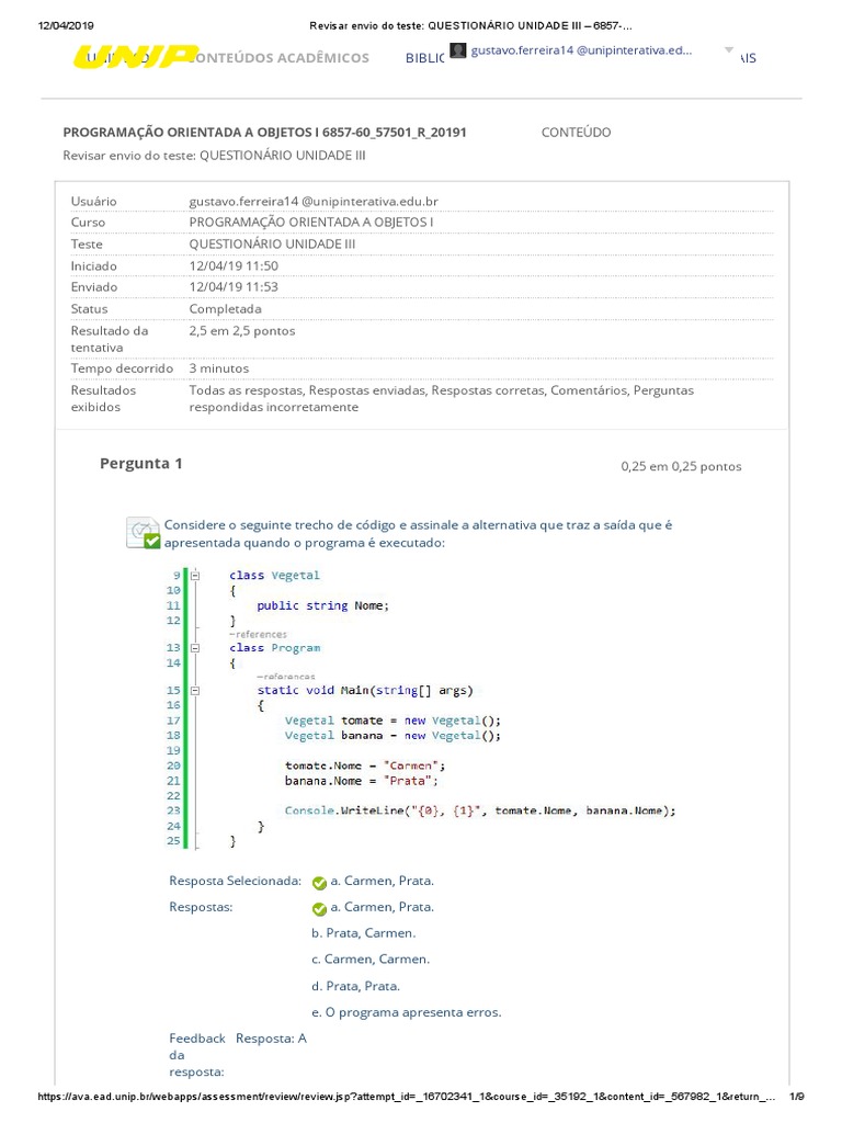 Prog Orient Objetos 1 Unidade3 Download Grátis Pdf Classe Programação De Computadores