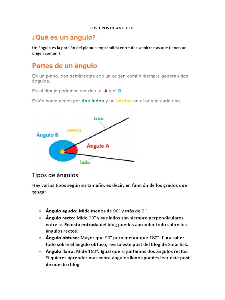 Los Tipos de Angulos | PDF | Métodos y materiales de enseñanza