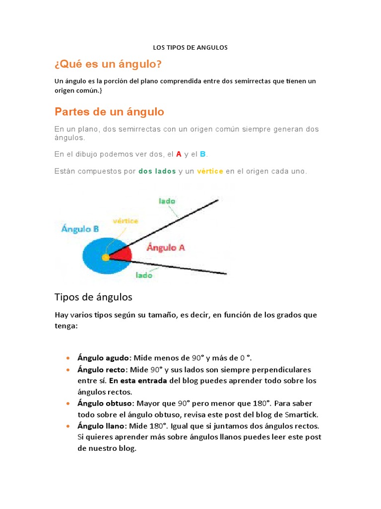 Los Tipos de Angulos | PDF