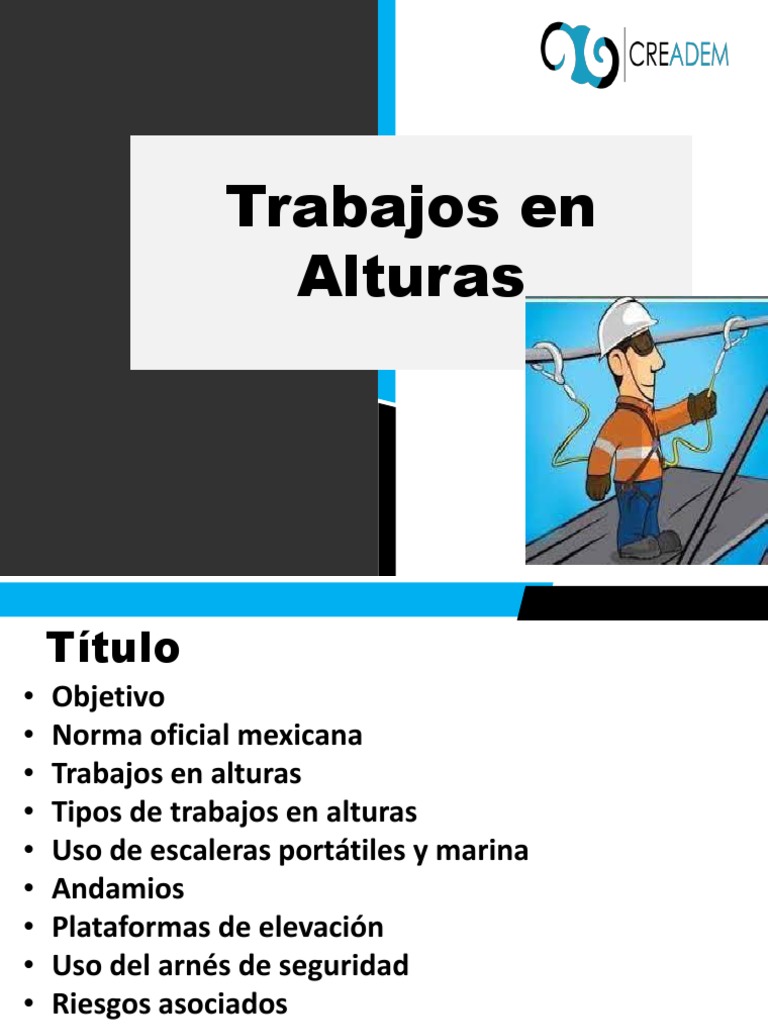 Capacitación en Trabajo en Alturas | PDF | Andamio | Escalera