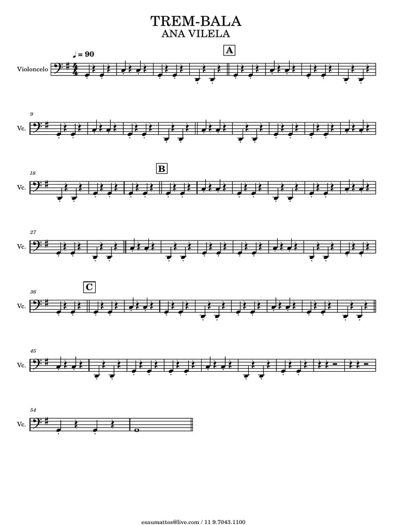 Trem Bala (Cello) | PDF