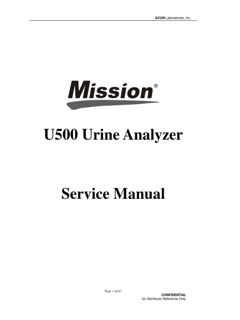 ACON U500 Urine Analyzer Service Manual | PDF | Power Supply | Screw