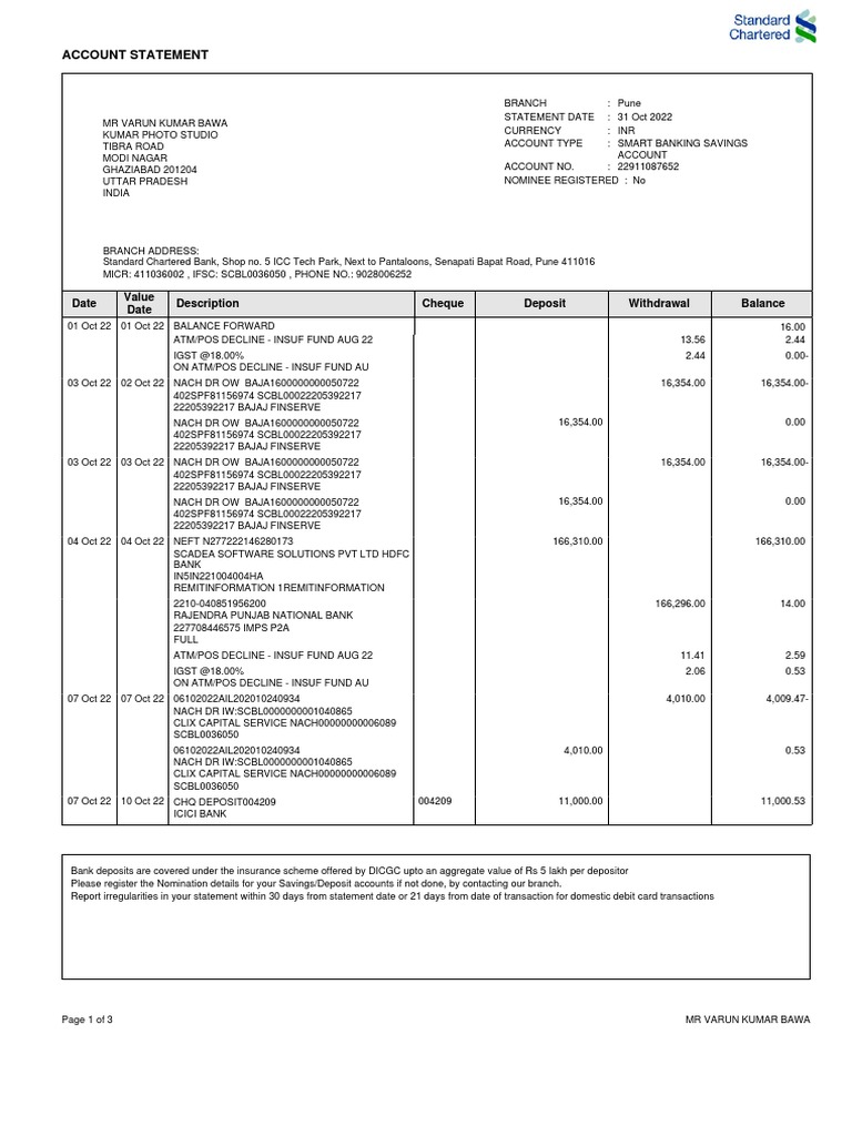 E Statement | PDF | Banks | Cheque