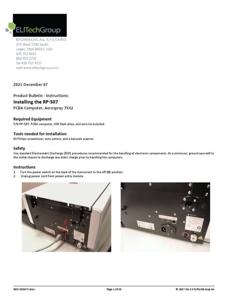 Installation RP-507 Computer | PDF | Electrical Connector | Electrostatic Discharge